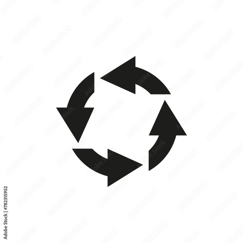 Semicircular arrows rotate. Following each other in a circle. Rotating ...
