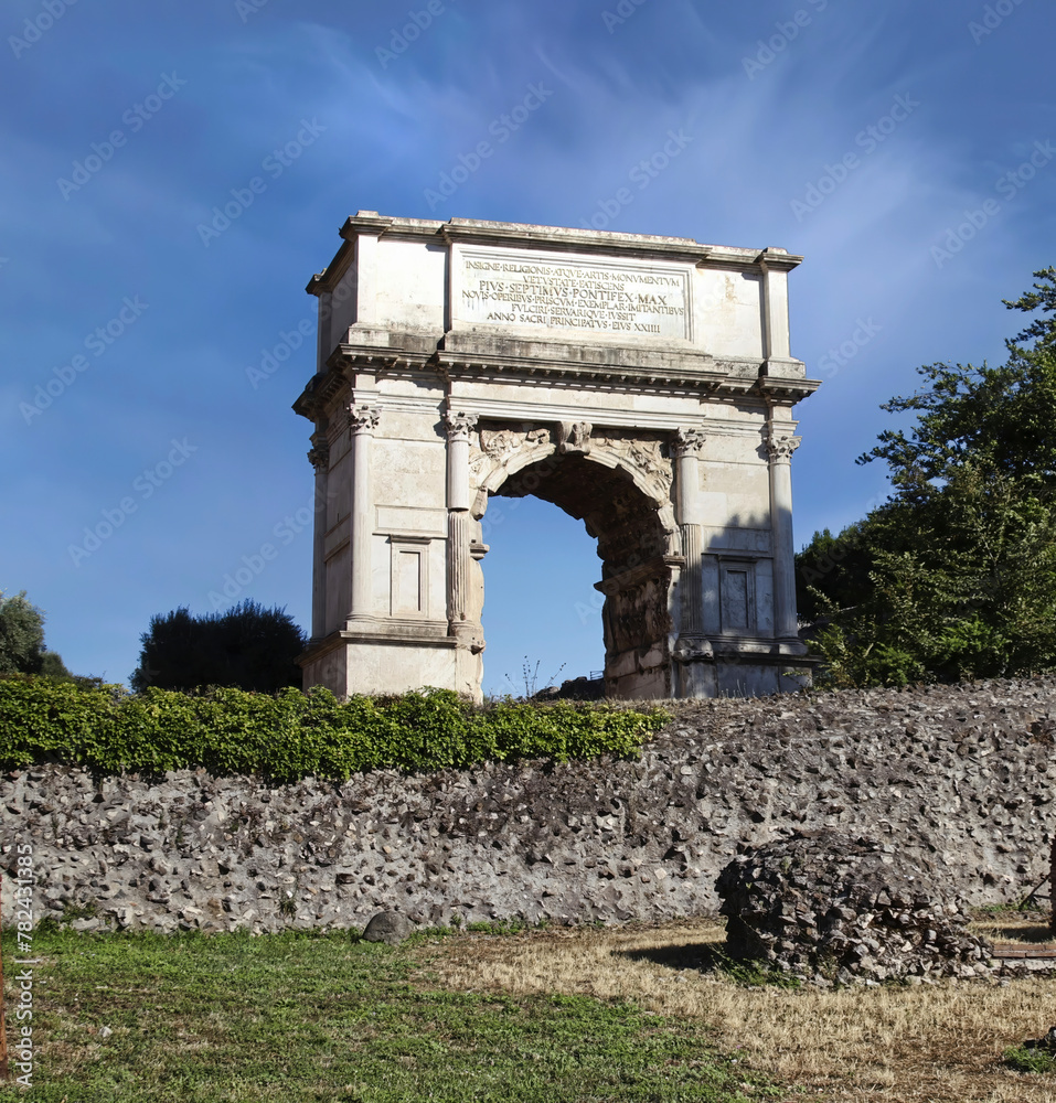 The Arch of Constantine in Rome (Italy) is a three-arched triumphal ...