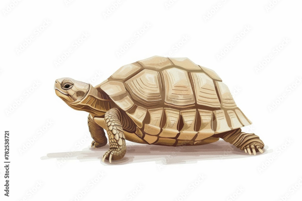 A stylized depiction of a tortoise in neutral tones, focusing on form ...