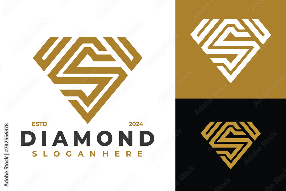 Letter S Diamond logo design vector symbol icon illustration Stock ...