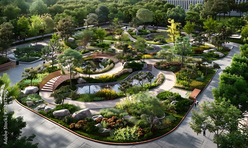 Design a sustainable urban park using CAD software. Incorporate green ...
