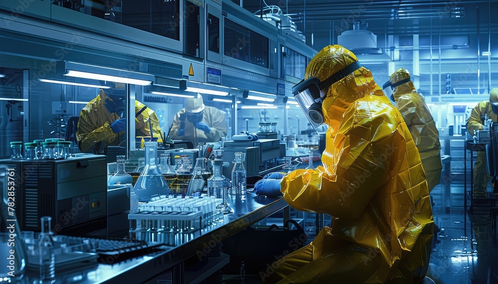 Laboratory Safety Procedures, Illustrate a laboratory setting with ...