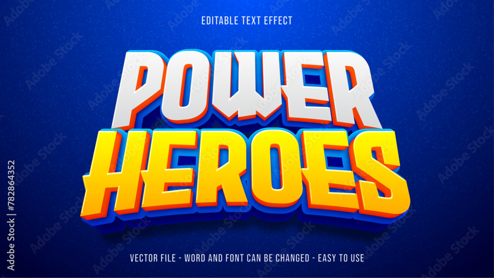 Heroes editable text effect, bold text style Stock Vector | Adobe Stock