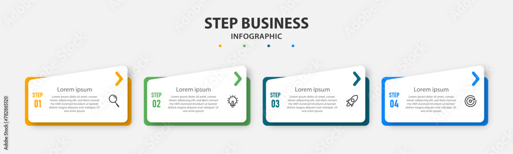 Step Business infographics template. timeline with 4 options. can be ...