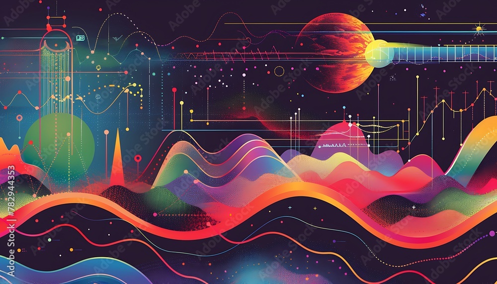 ภาพประกอบ Stock illustration explaining the electromagnetic spectrum ...