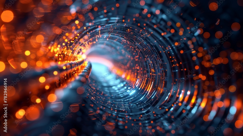 Internet Infrastructure: A 3D vector illustration of a fiber optic ...