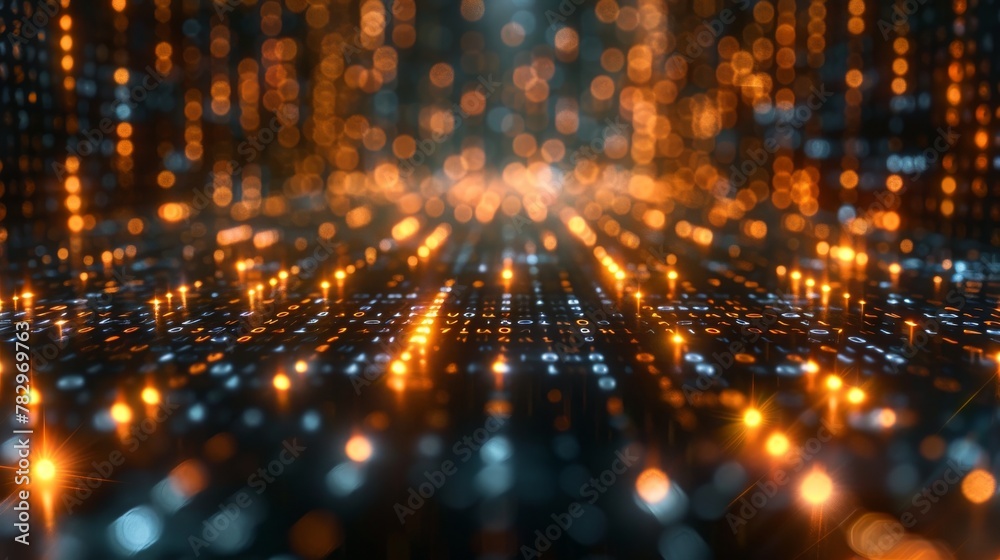 Matrix background featuring digital binary code for scientific data - depicting connectivity ...