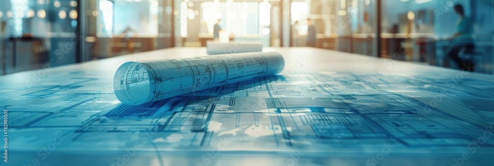 Blueprint guiding the transformation of materials into of architecture ...