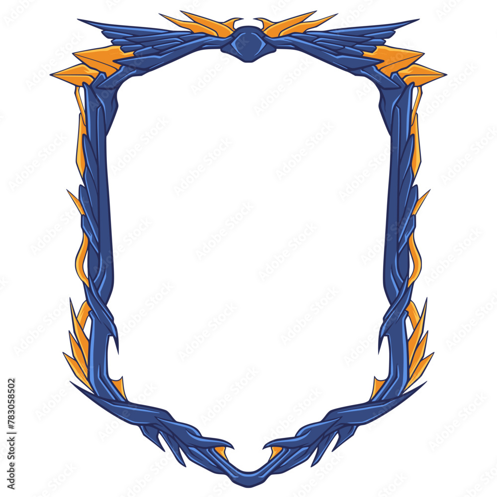 Stock-Vektorgrafik „Border Frame Illustration Horror. circle of blue ...