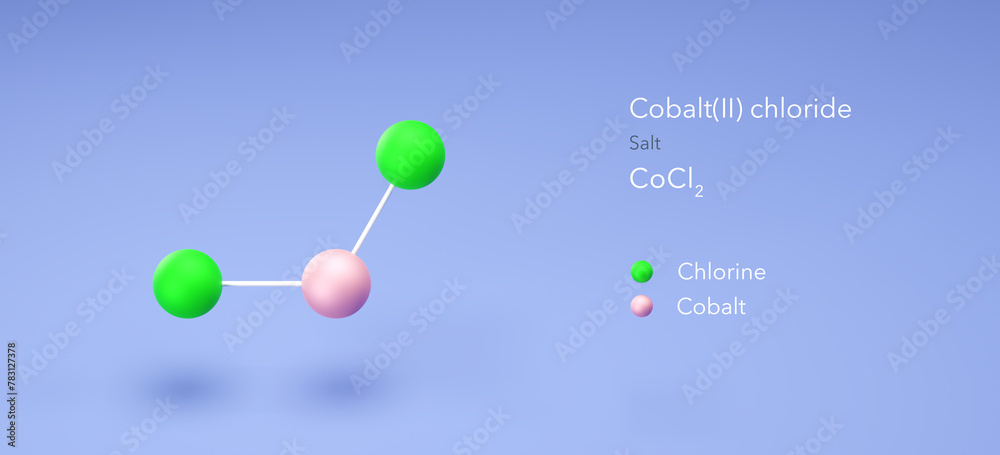 cobalt(ii) chloride molecule, molecular structures, chlorides, 3d model ...