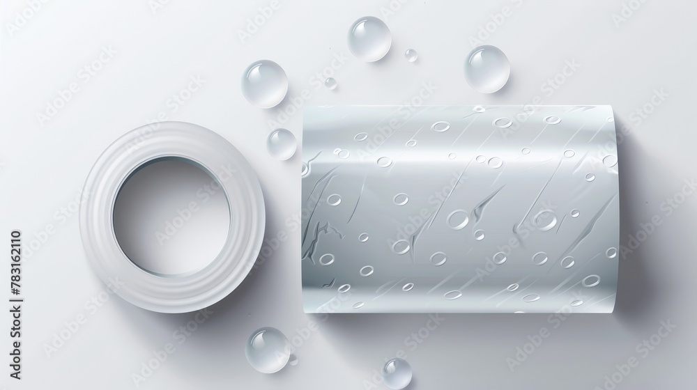 Transparent clear wide duct tape sticker label with adhesive realistic ...