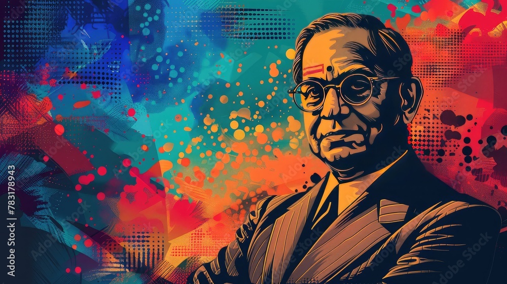 banner background National Ambedkar Jayanti Day theme, and wide copy ...
