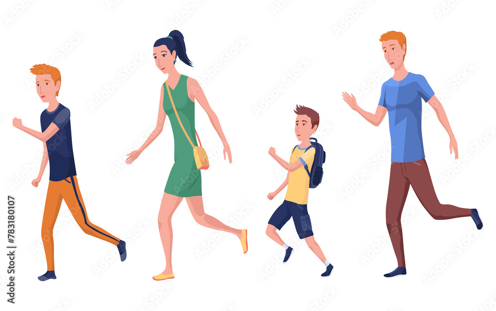 Pupils evacuation from school building flat color illustration ...