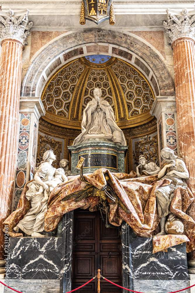 Vatican City, Italy. The tomb of Alexander VII, by Gian Lorenzo Bernini ...