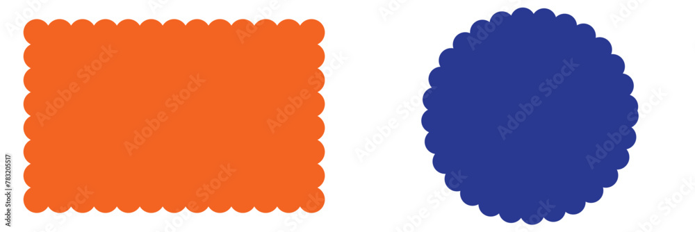 Scalloped rectangle shape and frame template. Clipart image. Stock ...