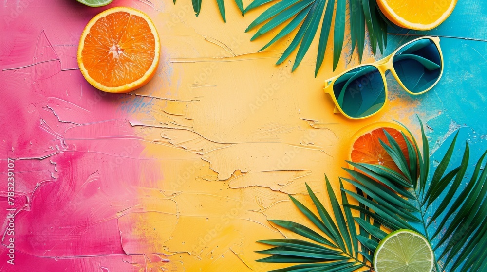 Cool detailed colorful summer background, top view, high quality ...