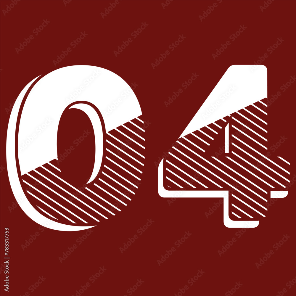 04,Classic Vintage Sport Jersey Number, Uniform numbers in black as fat ...