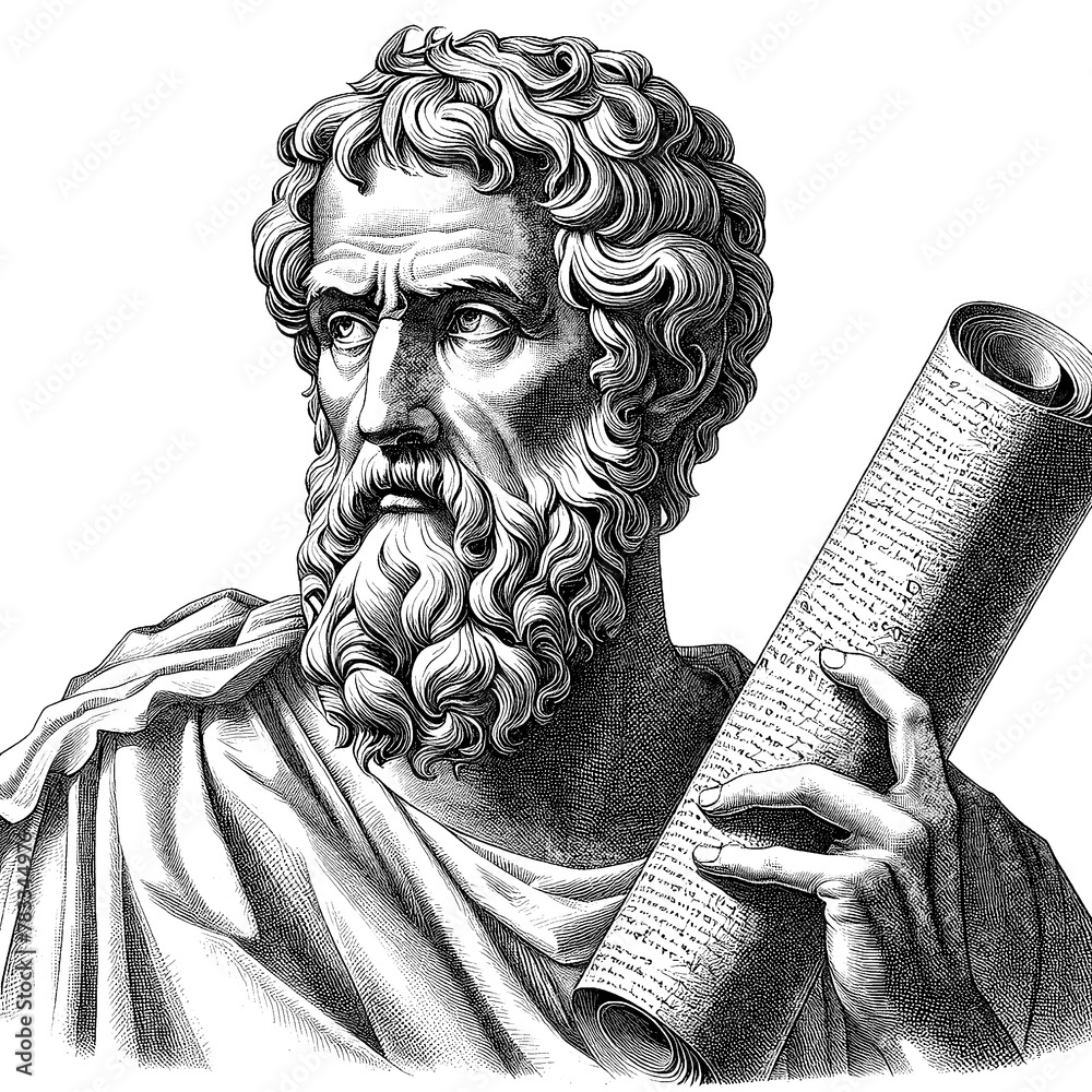 Ilustração Wisdom in Portraiture Hippocrates Image Embodies Medical ...