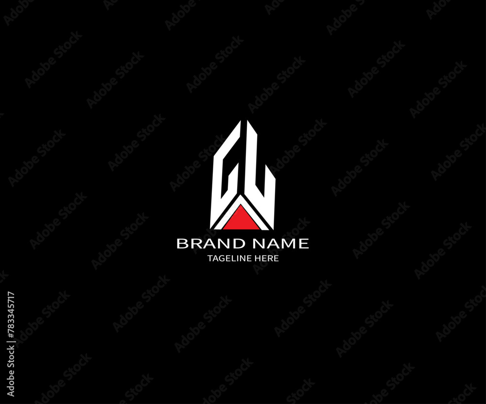 GL letter logo design with black background in illustrator. Vector logo ...