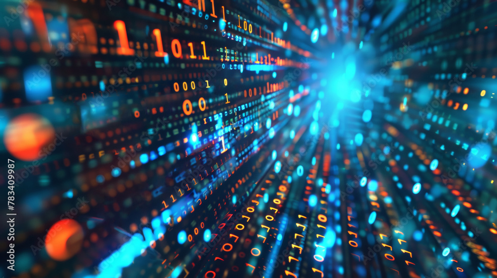 Ilustración de Stock Binary computer code - Abstract technology background with zeros and ones ...