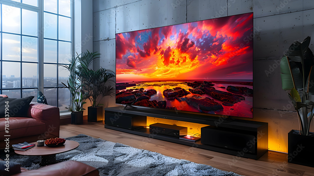 Envision the brilliance of a smart TV in HDR, displaying crisp imagery ...