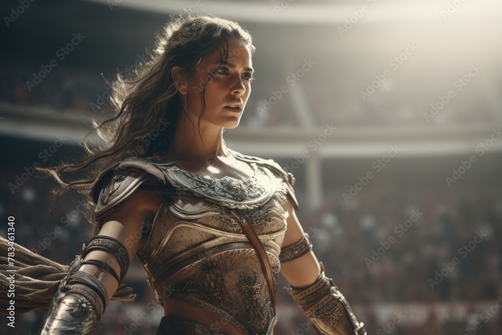 Gladiator in coliseum: fierce warrior in iconic roman arena, epitome of ...
