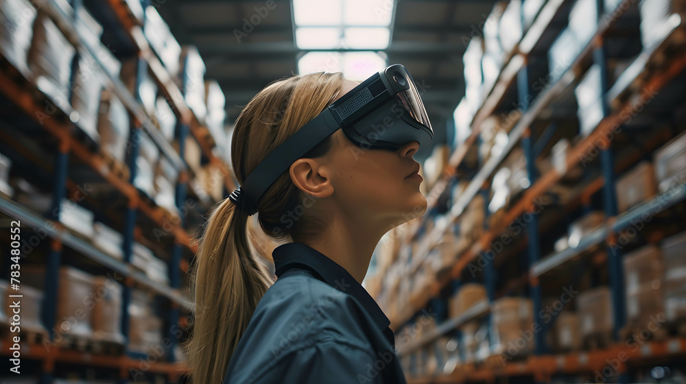 Illustration Stock Illustrate a person using augmented reality glasses ...