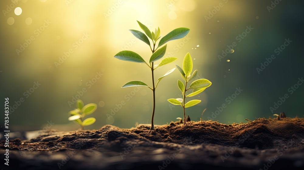 Planting seedlings young plant Growing, plant growth evolution from ...