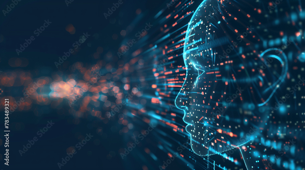 Digital Human Face Representation in Network Particles. A digital mesh ...