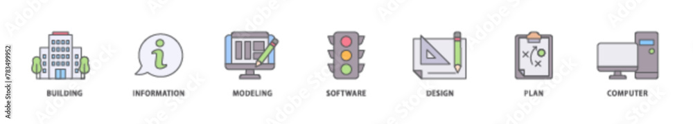 BIM icon packs for your design digital and printing of building ...