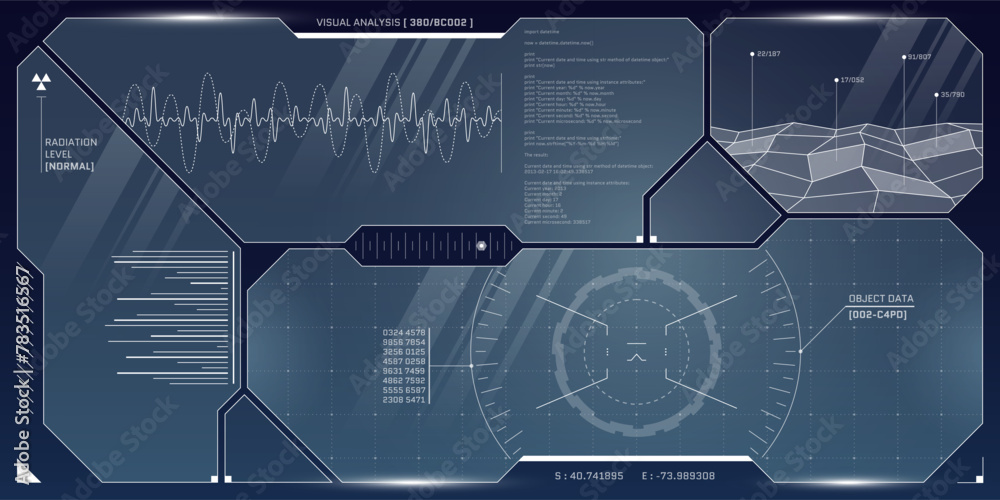 VR HUD futuristic control panel. Technology head up display target and ...