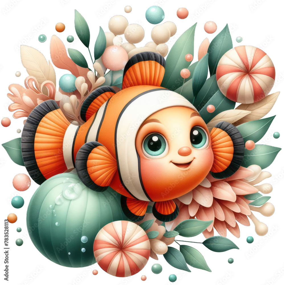 "Dive into the Colorful World of Clownfish: Detailed PNG Illustration ...