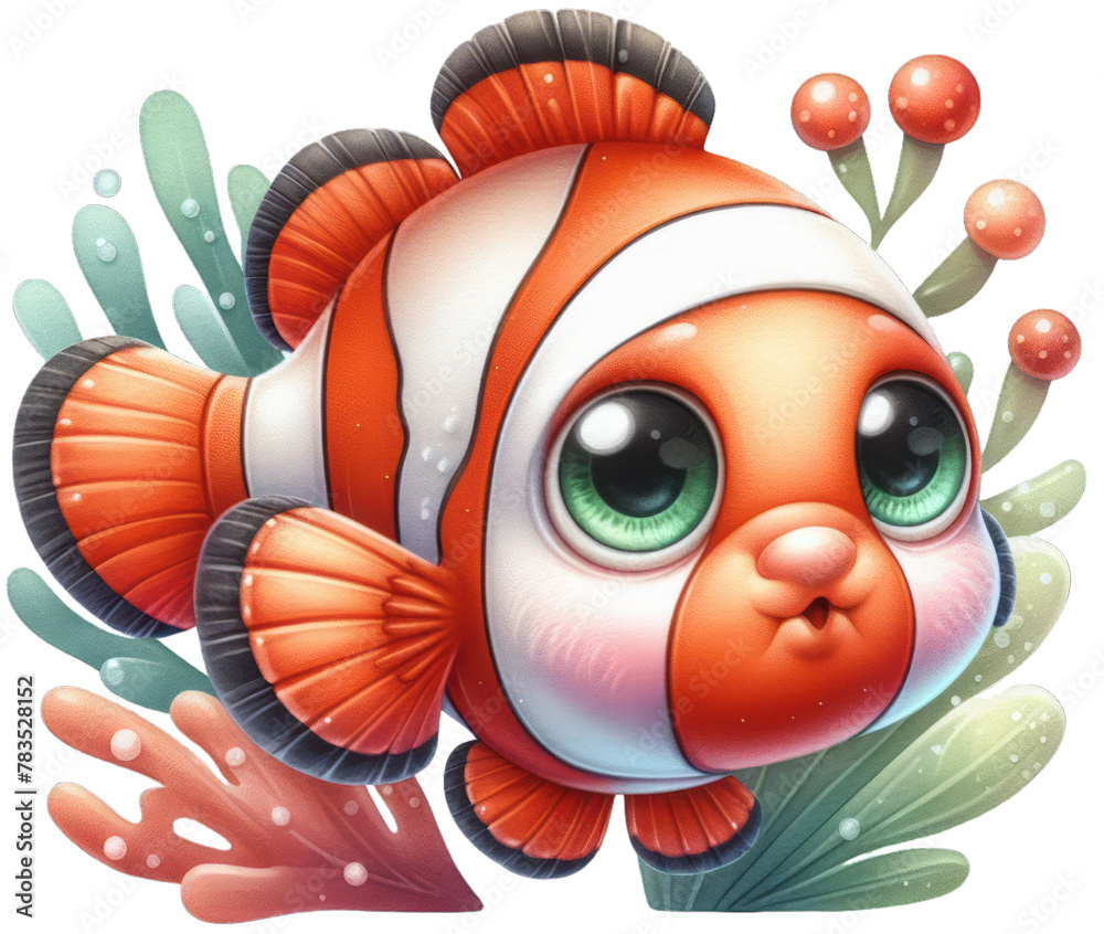 "Dive into the Colorful World of Clownfish: Detailed PNG Illustration ...