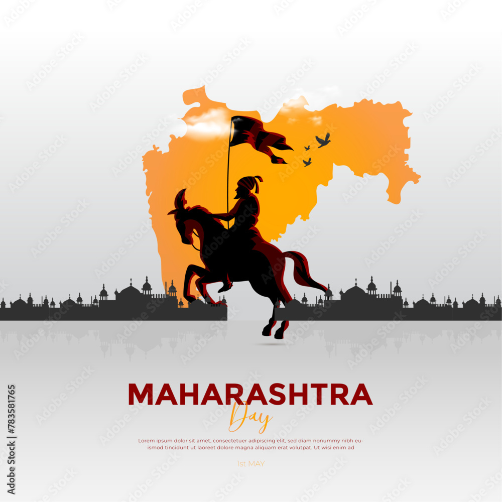 Happy Maharashtra Day Post and Greeting Card Design. Minimal and Modern ...