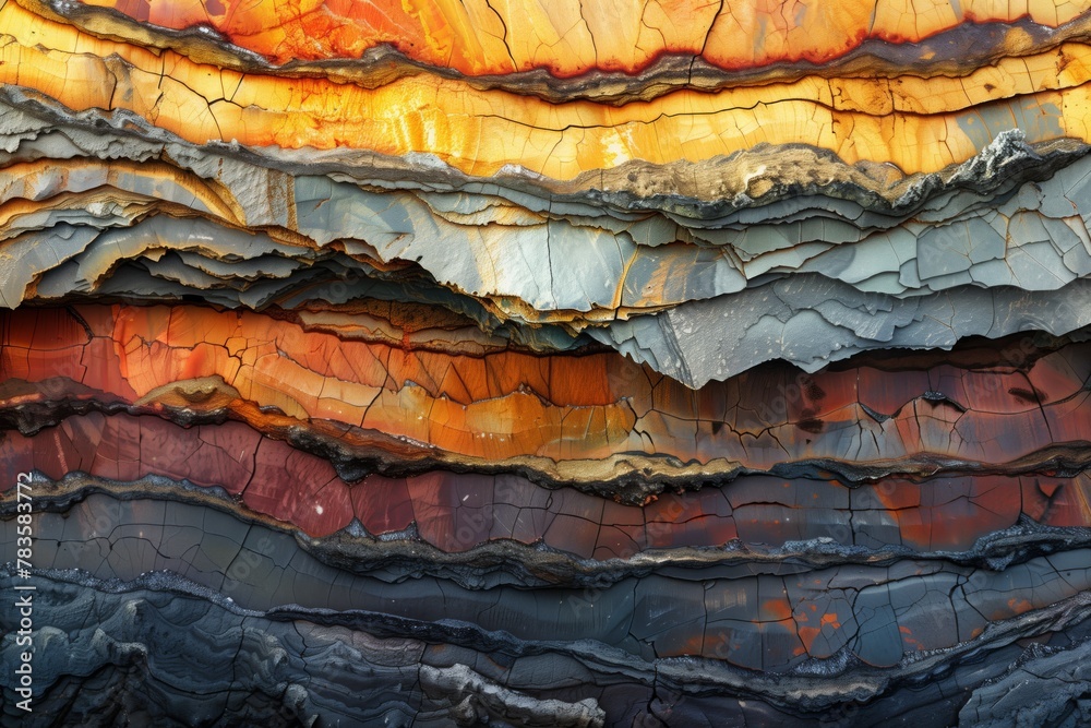 Eroding soil, subsoil and bedrock underground soil layer of cross ...