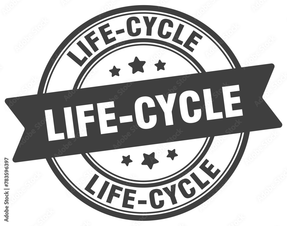 life-cycle stamp. life-cycle label on transparent background. round ...