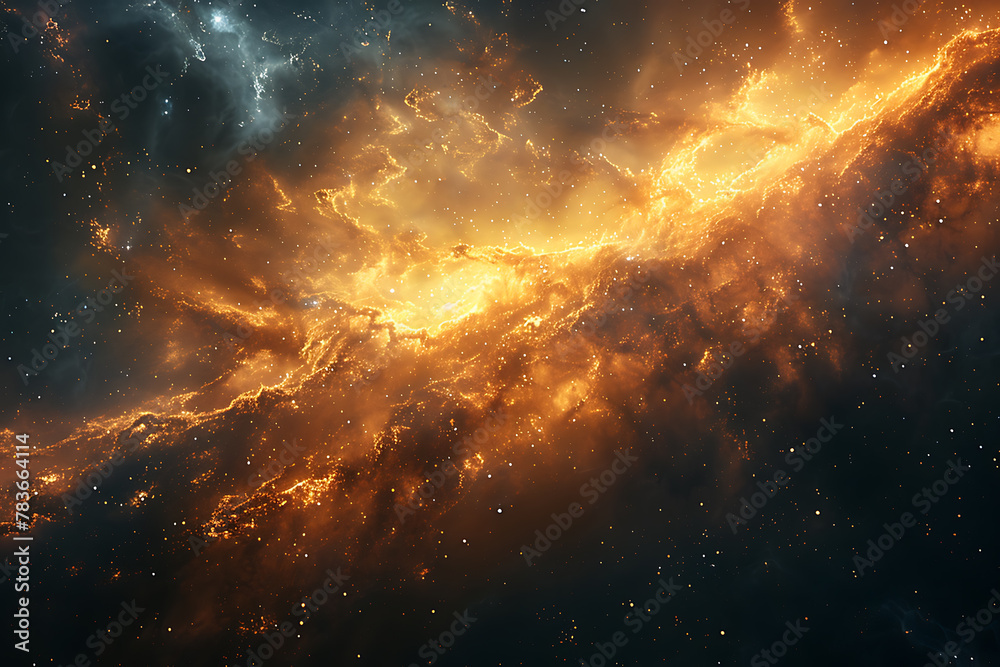 Vibrant digital rendering of deep space featuring a mesmerizing nebula ...