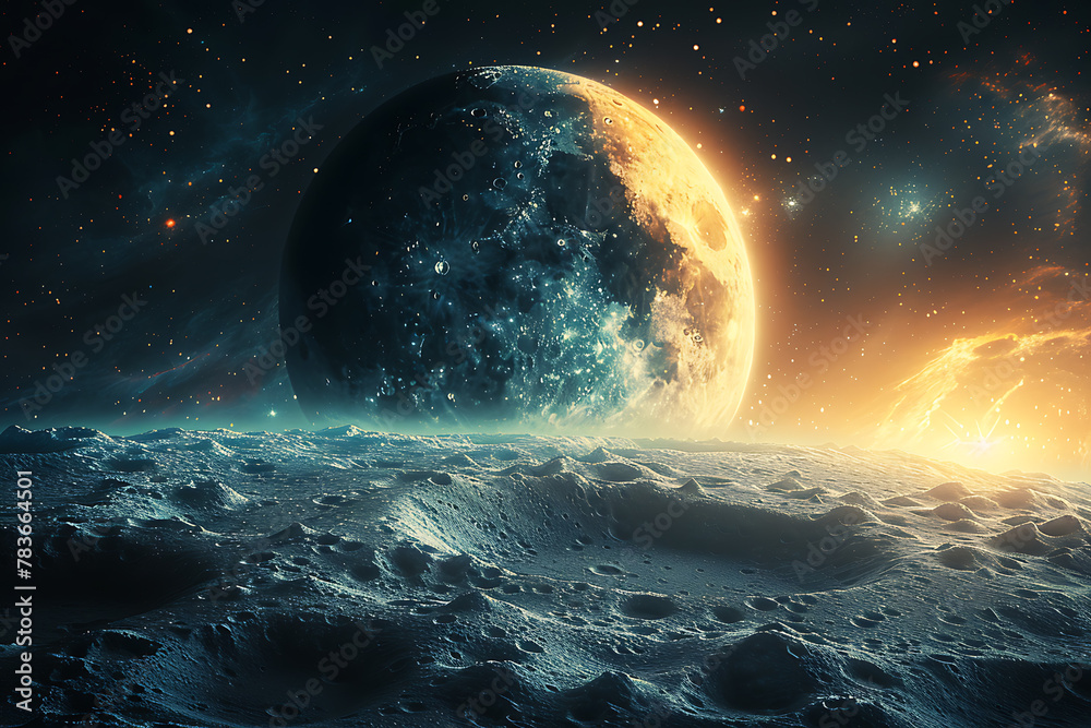 Stunning digital artwork of deep space, featuring a captivating blend ...