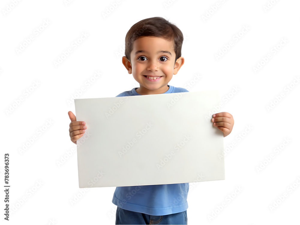 happy children holding whiteboard Stock Illustration | Adobe Stock