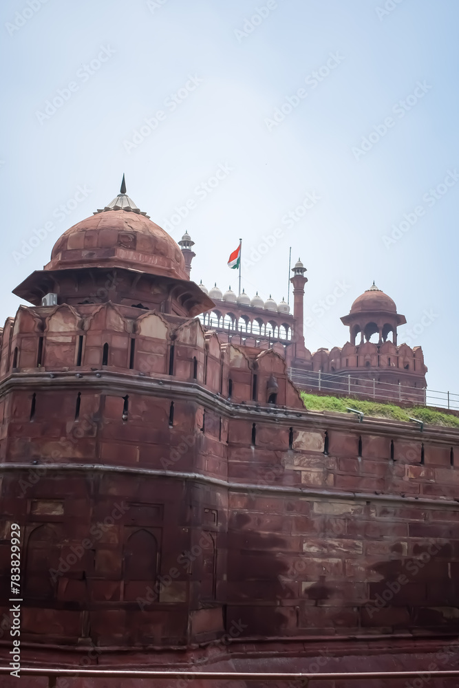 Architectural details of Lal Qila - Red Fort situated in Old Delhi ...