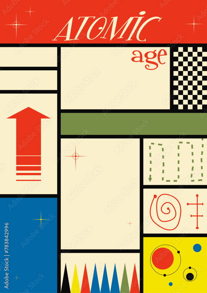 Stock-Vektorgrafik „1960s Abstract Poster Template. Mid Century Modern ...