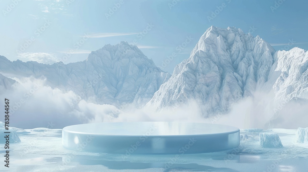 platform ice water background product snow 3d mountain platform sea ice ...
