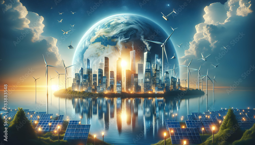 Clean Energy Future: Ultra Realistic Solar City Skylines Poster for ...