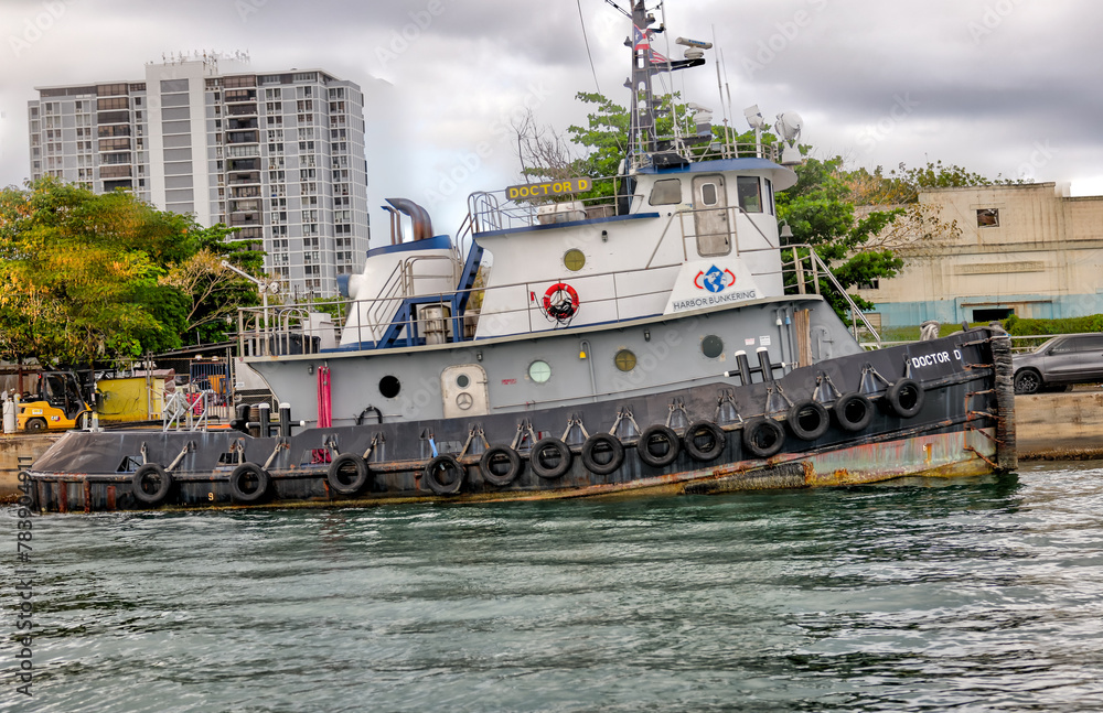 San Juan, Puerto Rico - March 26, 2024: Tug boats in the harbour of San ...