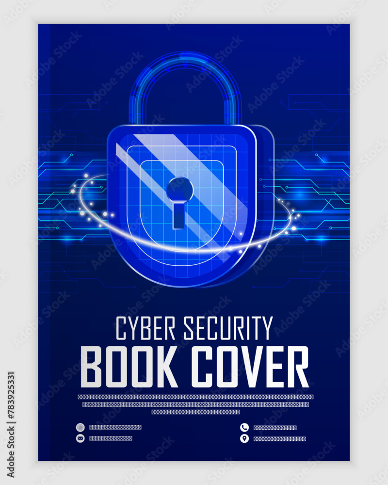 Cyber security modern book cover template.Cybersecurity Information ...