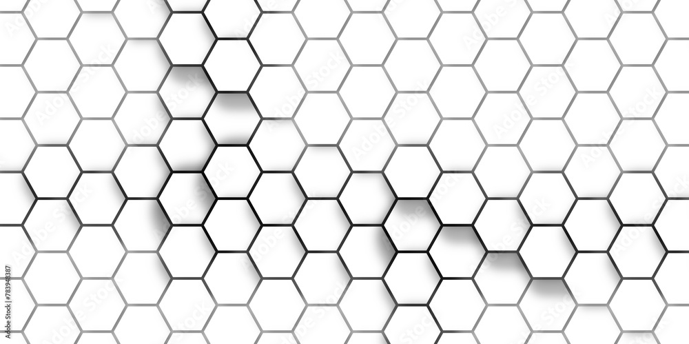Abstract 3d background with hexagons backdrop background. A white ...