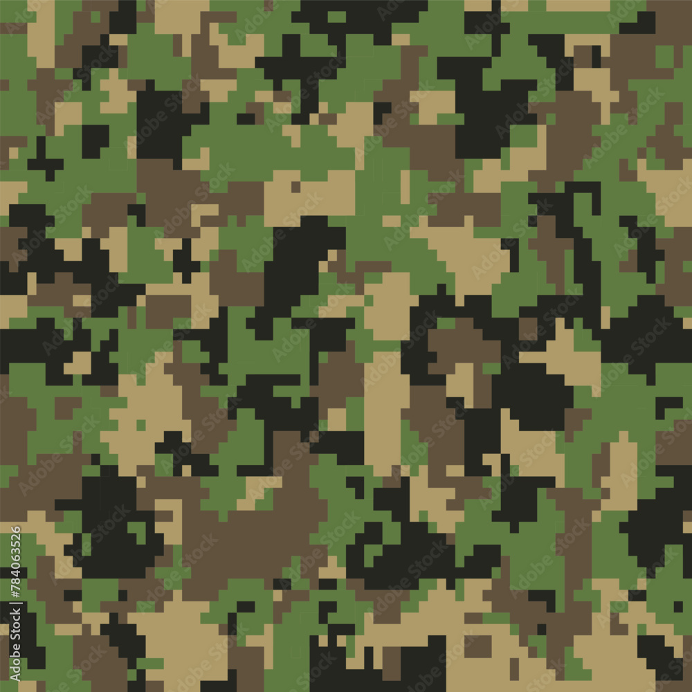 Seamless Digital Woodland Colors Camouflage CAMO pattern in classic ...
