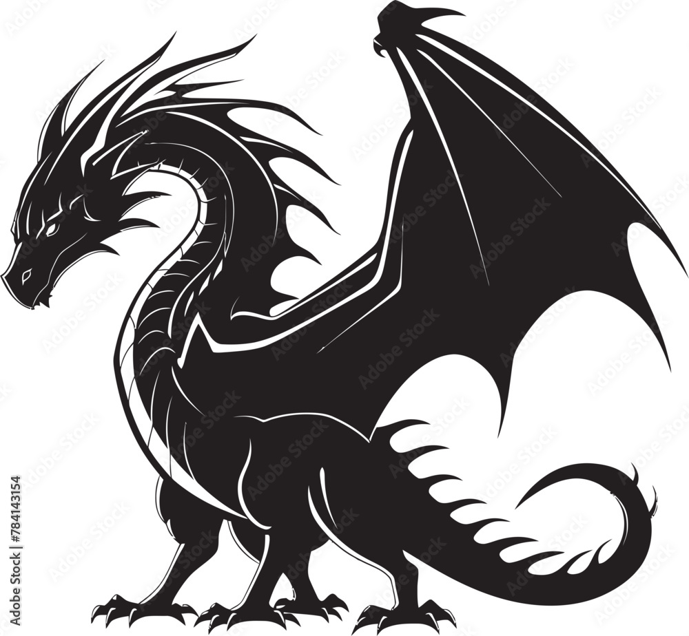 Infernal Inferno Dragon Icon Symbol Celestial Creature Full Body Dragon ...