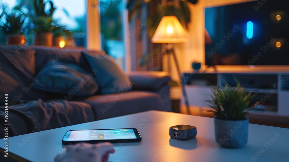 Smart home screen controller dashboard with online connection and ...