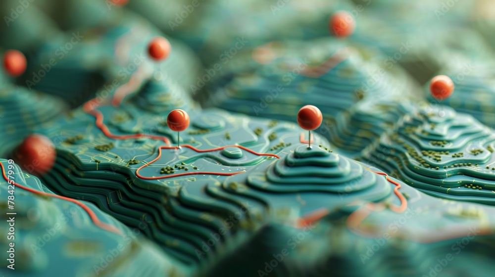 Geographic Information System (GIS): A 3D vector illustration of a map ...